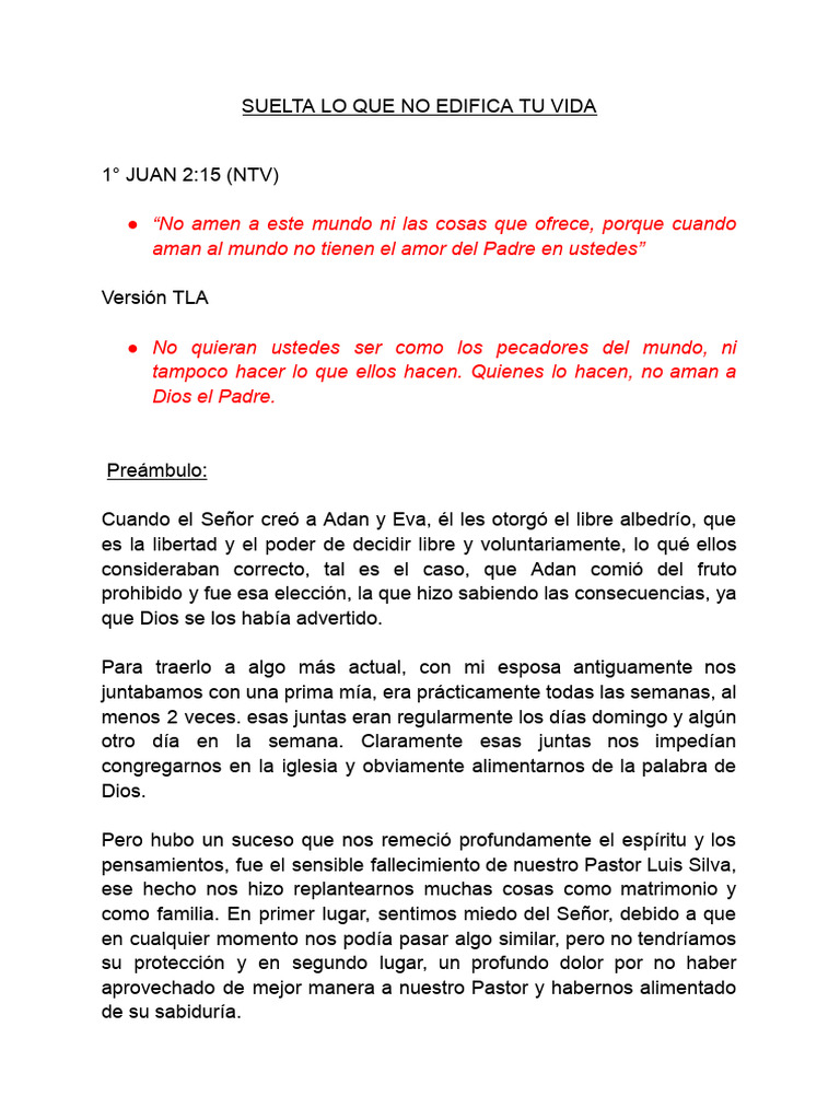 Suelta Lo Que No Edifica Tu Vida | PDF | Sansón | Abrahán