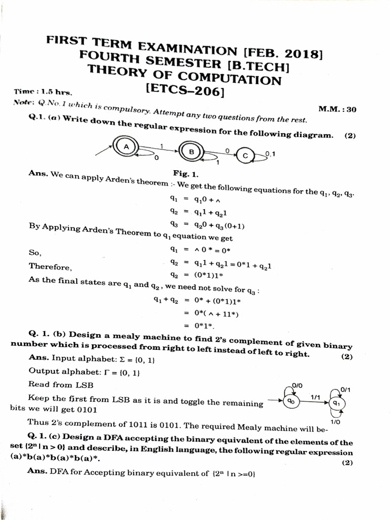 Viden Io Toc Akash B Tech Computer Science 4th Semester Ip University Toc 2018 PDF | PDF