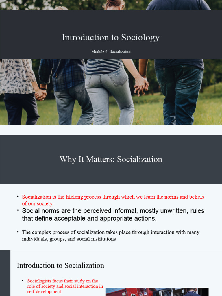 Sociology Lecture Four On Socialization | PDF | Socialization | Sociology