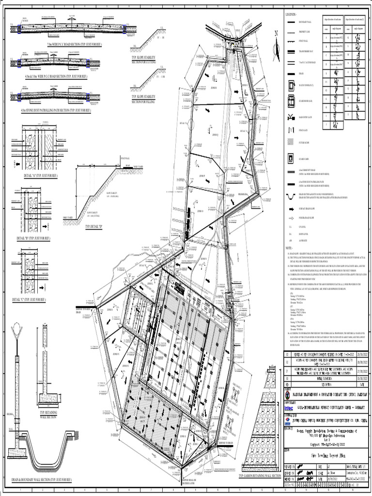 Site Leveling Layout Plan With Change Zone (28-09-2023) - Layout1 | PDF