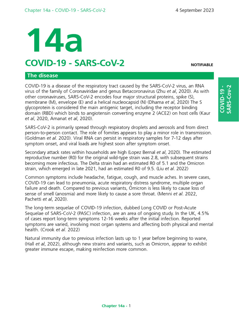 Greenbook Chapter 14a 4september2023 | PDF | Vaccines | Viral Vector