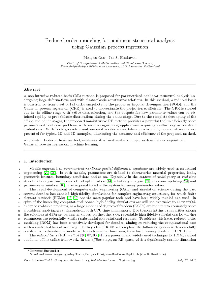 ROM for Nonlinear Structural Analysis | PDF | Regression Analysis | Tensor