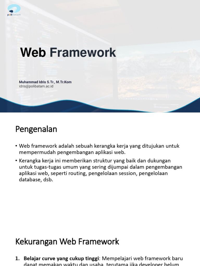 Kelebihan dan Kekurangan Web Framework | PDF