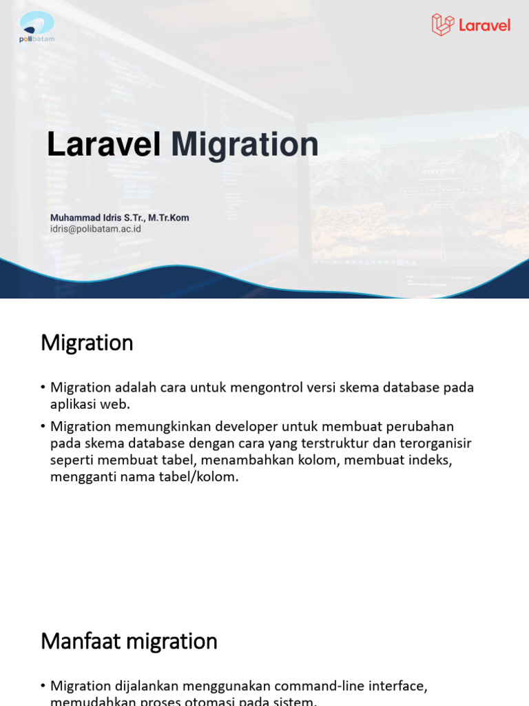 Teori 11 - Laravel Migration | PDF