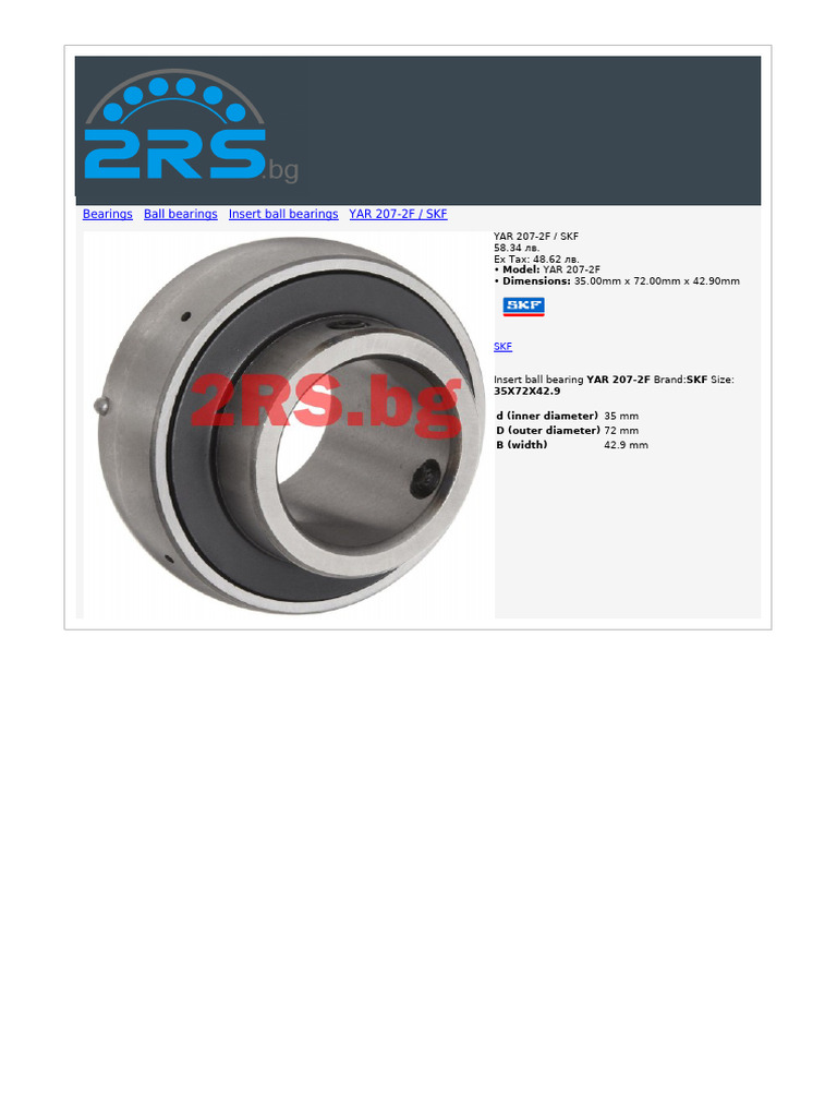 Yar 207-2F SKF | PDF