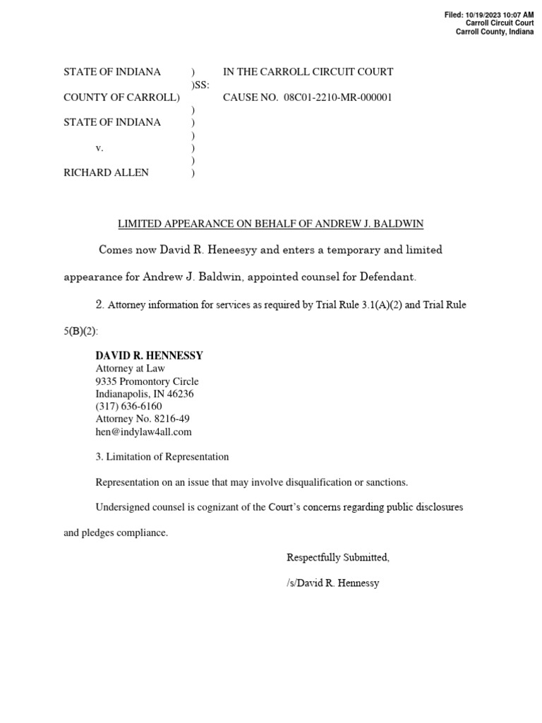 Legal Notice for Limited Appearance | PDF