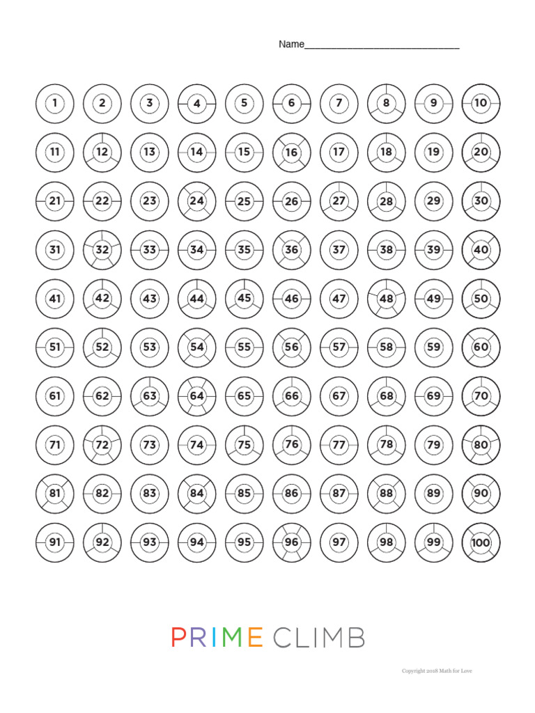 Prime Climb Color Chart | PDF