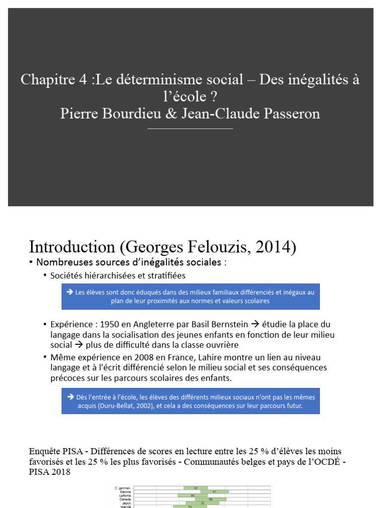 Chapitre 4 - Le Déterminisme Social | PDF