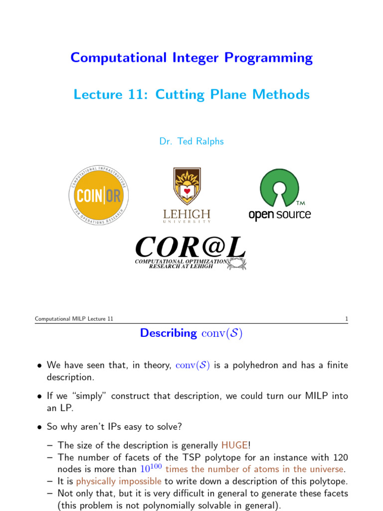 Lecture 11 | PDF | Linear Programming | Mathematical Concepts