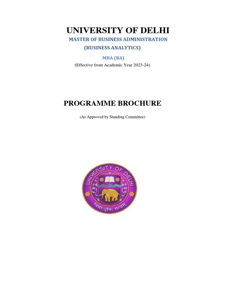 MBA Business Analytics Syllabus 2023-24 | PDF | Marketing | Leadership