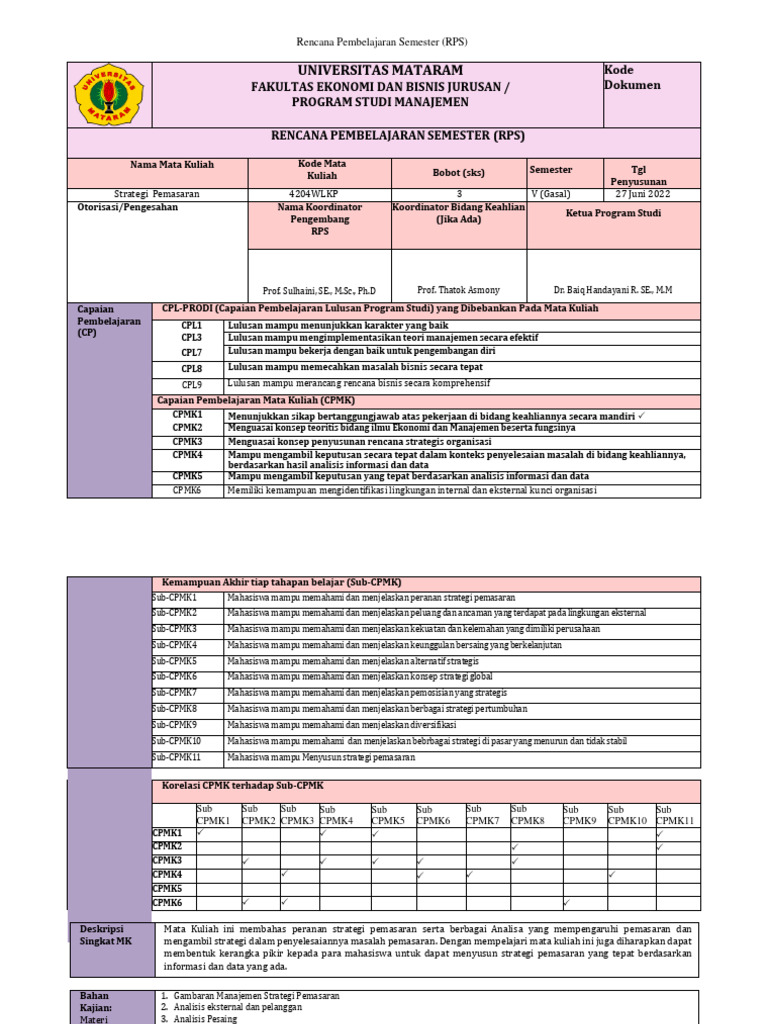 RPS New Obe Strategi Pemasaran | PDF