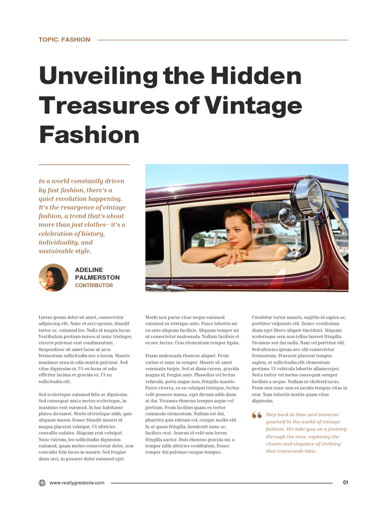 White Clean Minimalist Fashion Magazine Article Page | PDF