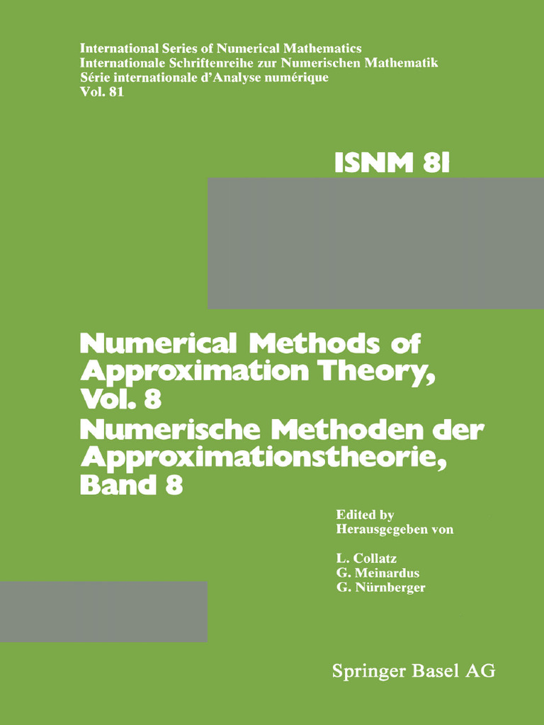 (International Series of Numerical Mathematics | PDF | Analysis ...