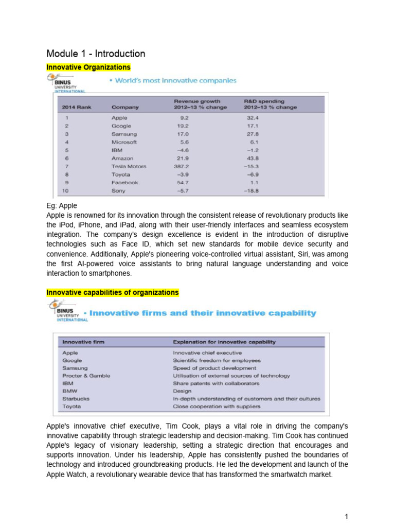 Advanced Innovation Strategy Notes | PDF | Apple Inc. | Innovation