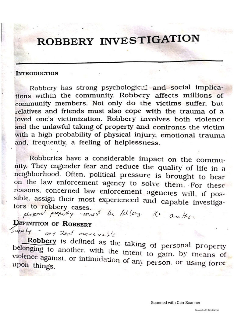 Robbery Investigation | PDF