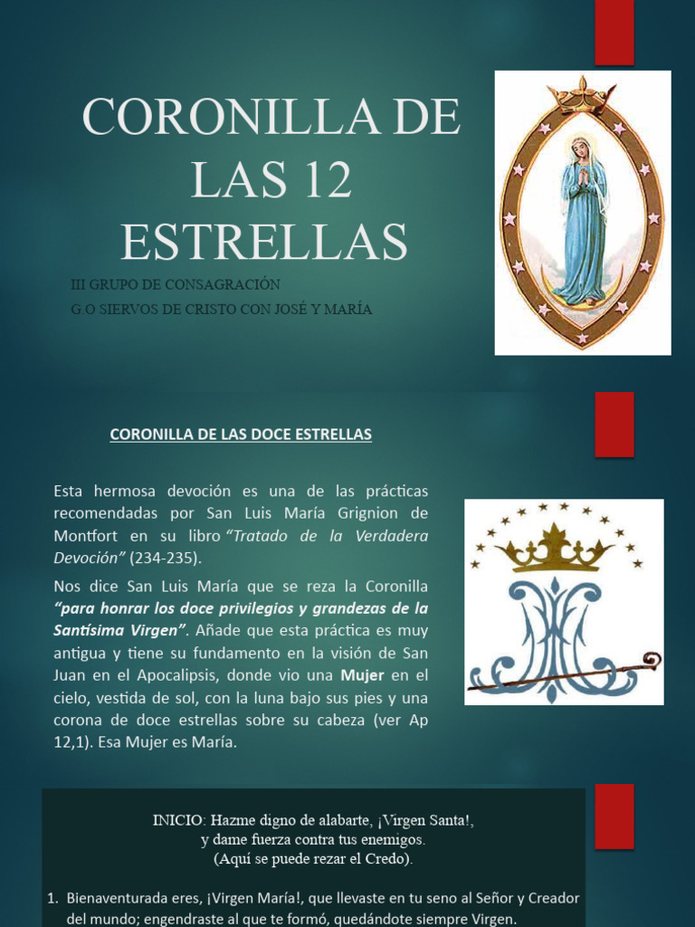 Coronilla de Las 12 Estrellas | PDF | María, madre de Jesús | Cristo ...
