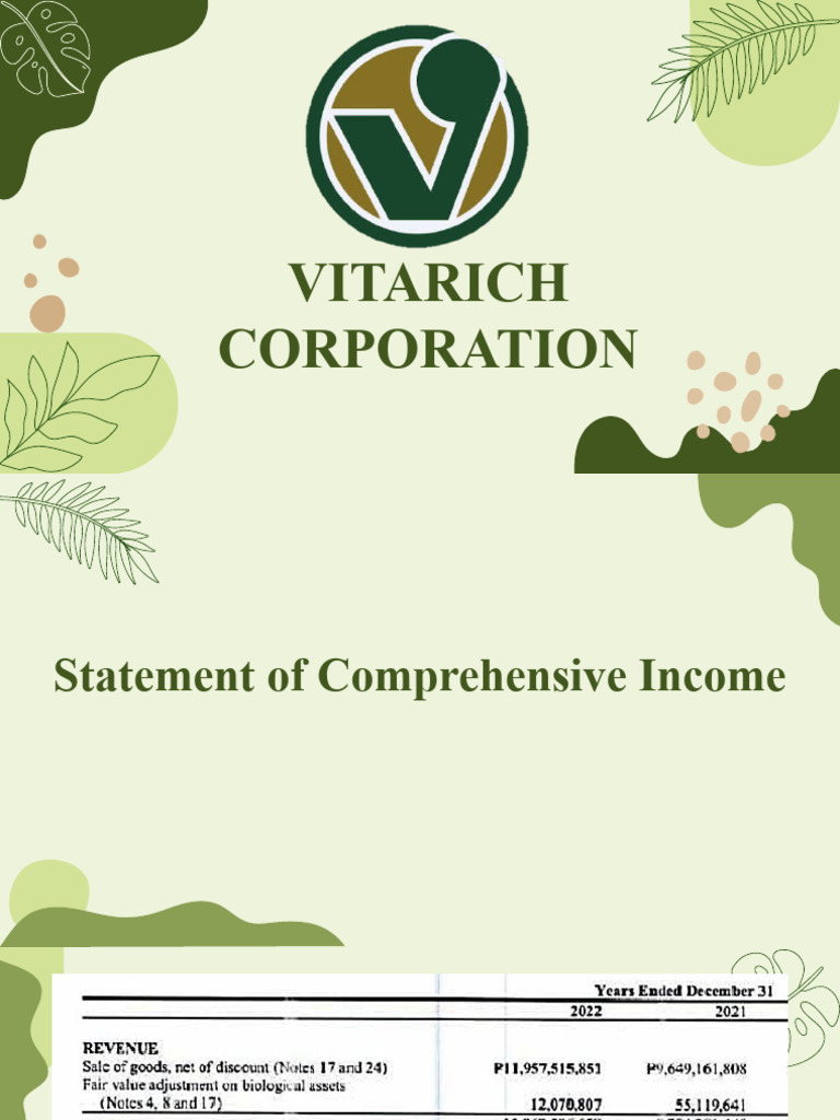 Income Statement Analysis of Vitarich Corporation | PDF | Revenue | Income