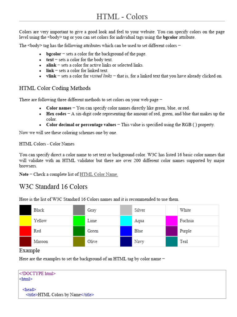 HTML Colors | PDF | Rgb Color Model | Graphic Design
