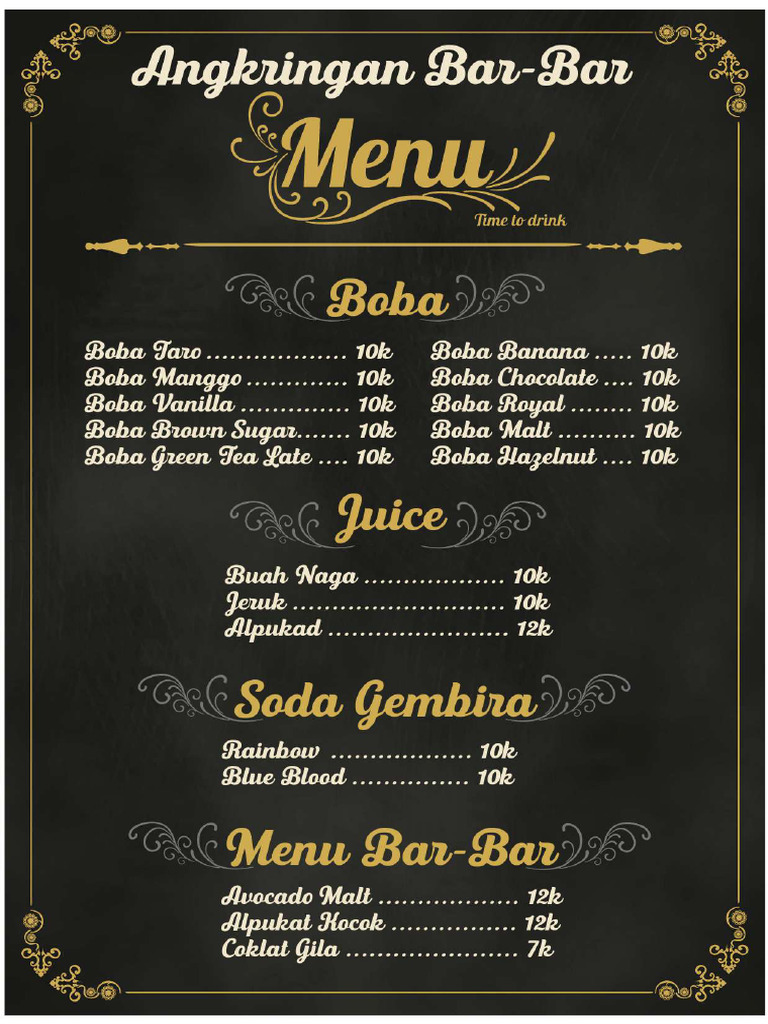 Menu Angkringan Tema Gothik | PDF