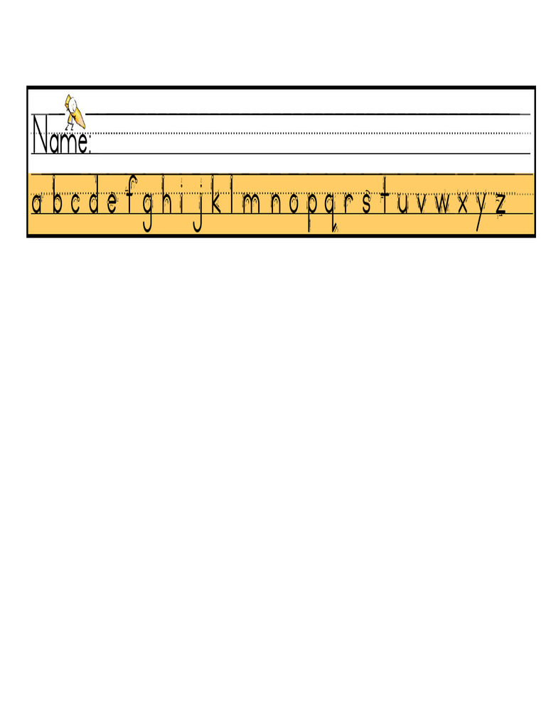 Alphabet and Name Strip Lower Case Only PRINT UP LEGAL SIZE | PDF