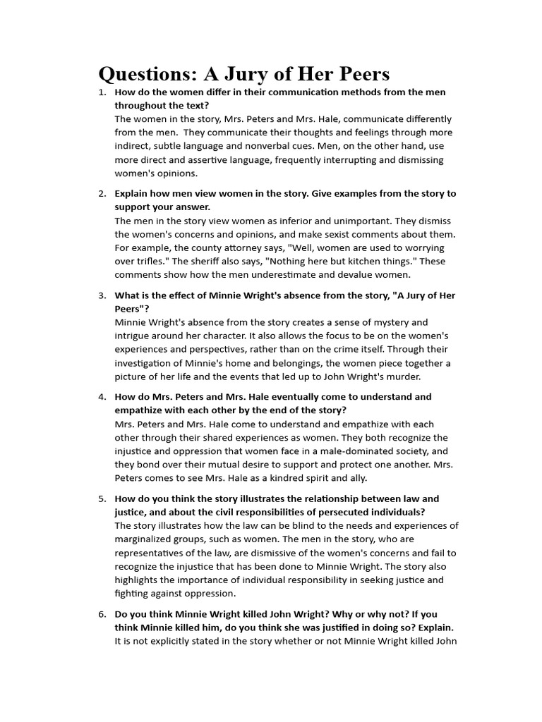 Insights on "A Jury of Her Peers" | PDF | Social Psychology ...