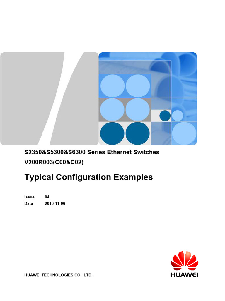 S2350&S5300&S6300 V200R003 (C00&C02) Typical Configuration Examples 04 ...