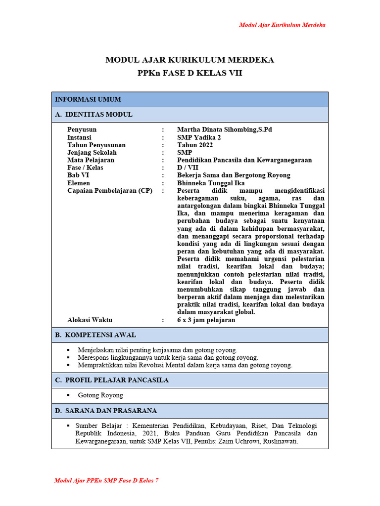 Modul Ajar BAB VI | PDF | Kesehatan Holistik | Sains & Matematika