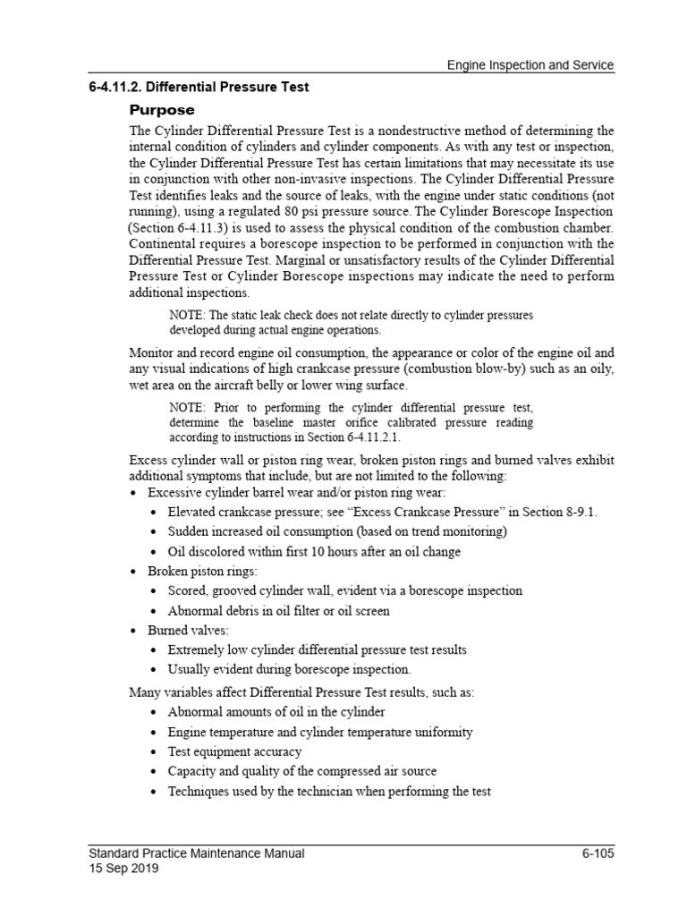 6-4.11.2. Differential Pressure Test | PDF | Pressure Measurement | Piston