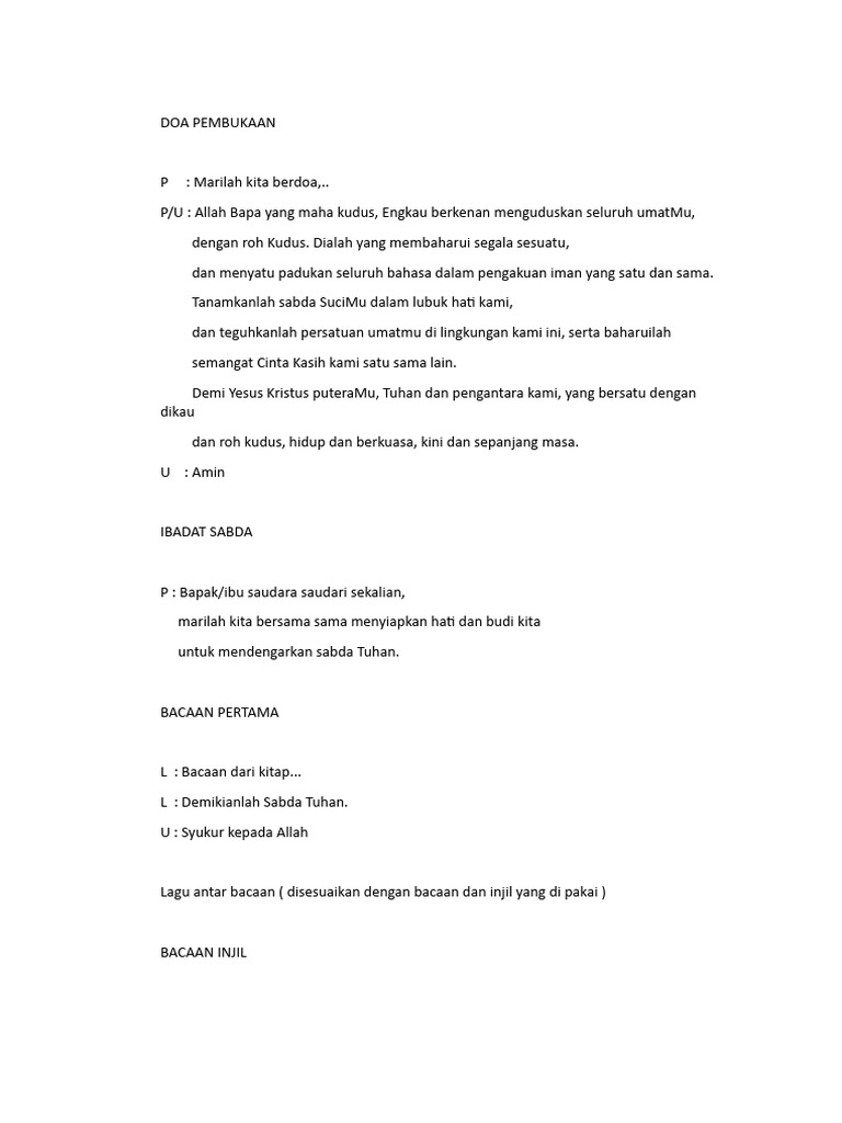 Doa Pembukaan | PDF | Agama & Spiritualitas