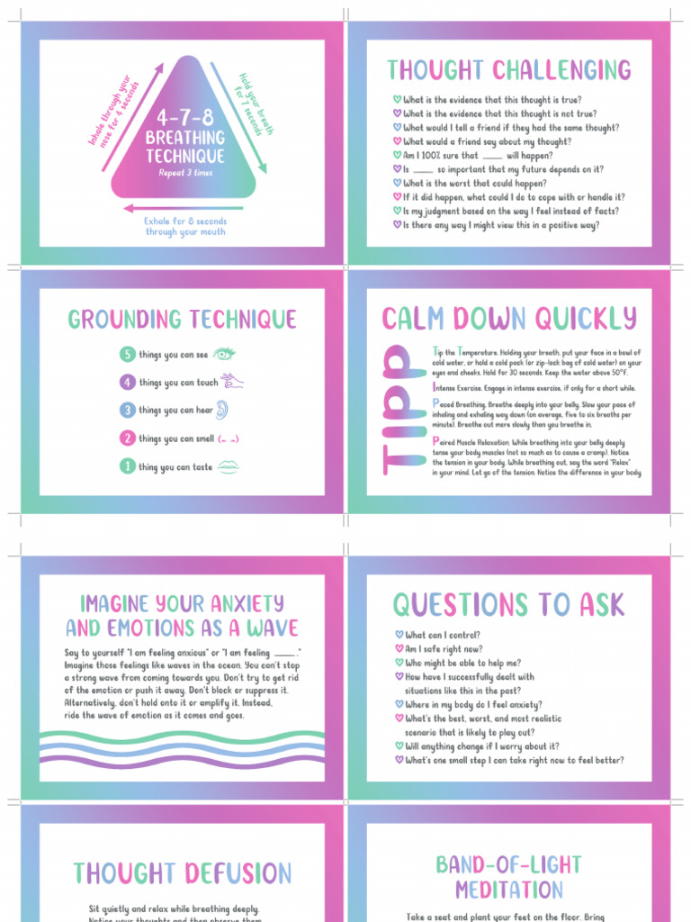 Anxiety Coping Cards | PDF