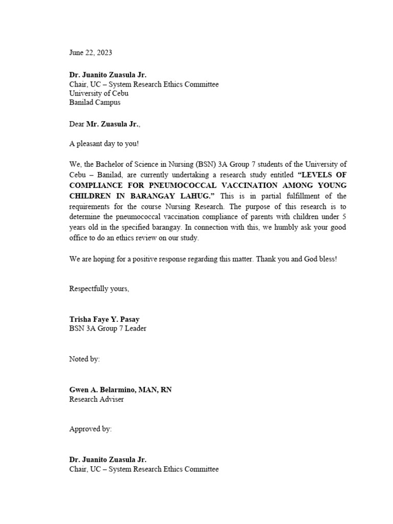 Transmittal Letter For Ethics | PDF