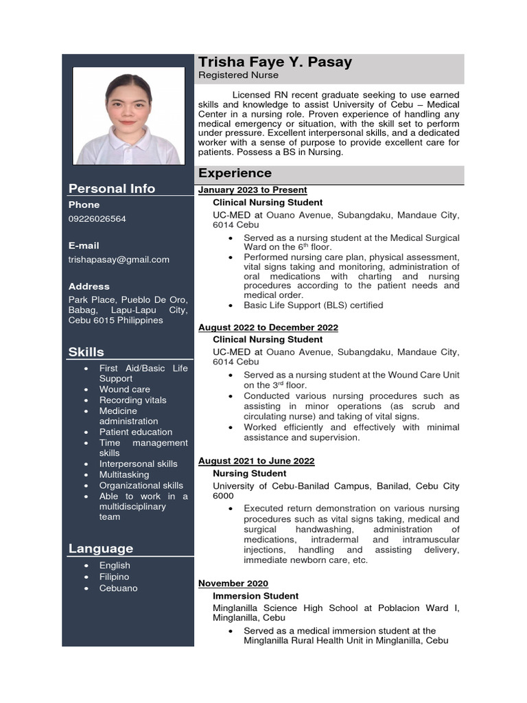 Entrep 101 Curriculum Vitae | PDF | Nursing | Hospital