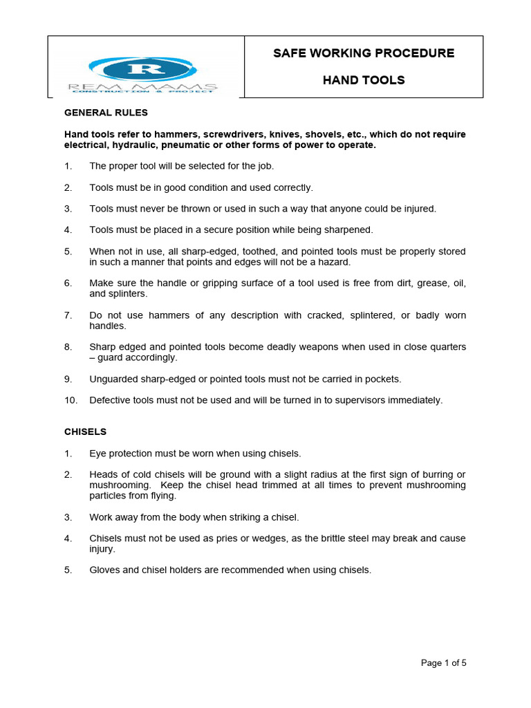 Hand Tools SWP | PDF