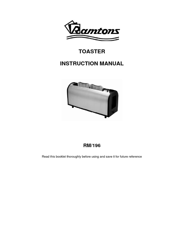 Toaster Safety & Usage Guide | PDF