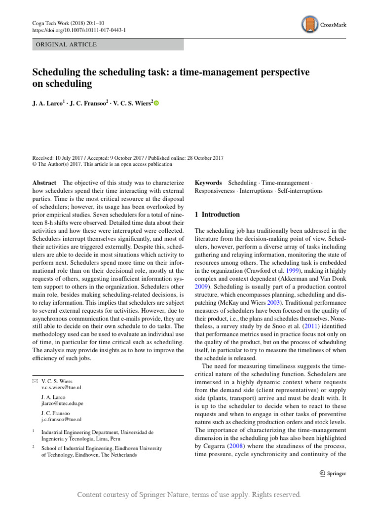 Scheduling The Scheduling Task A Time-Management P | PDF | Scheduling (Computing) | Information