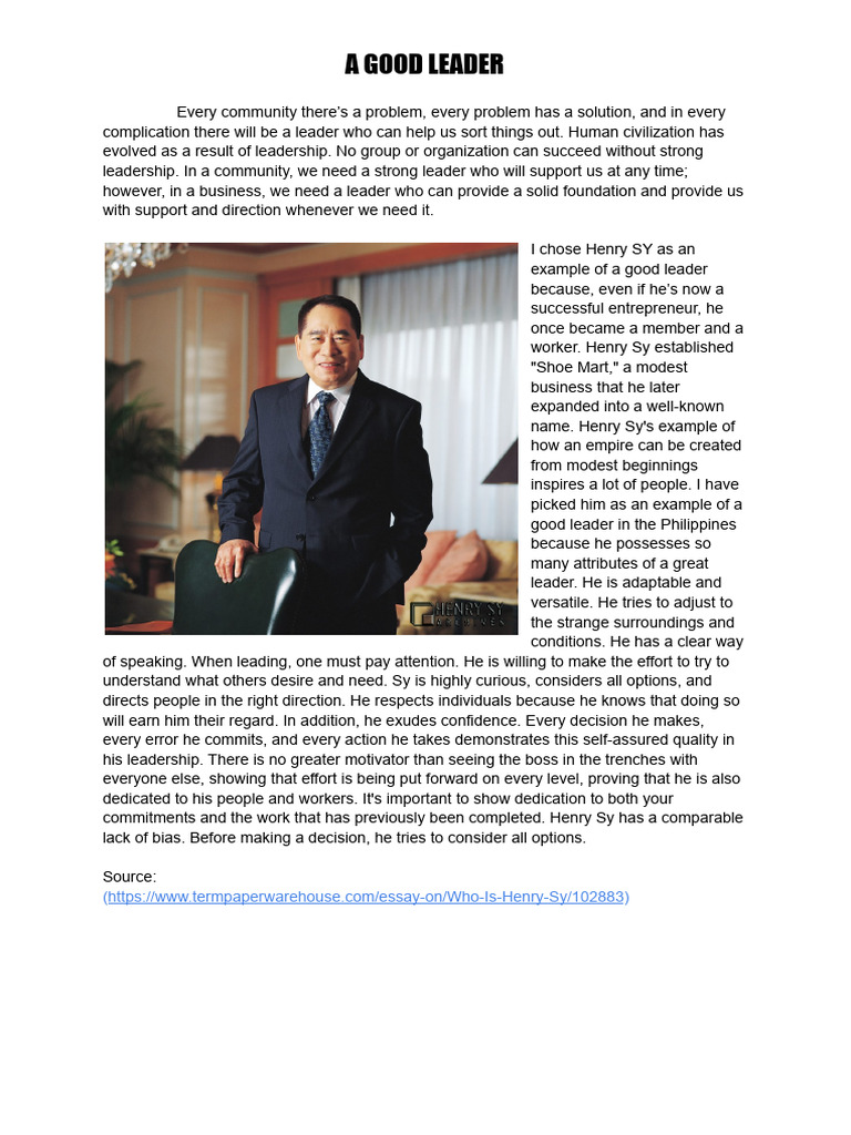Henry Sy | PDF | Leadership | Cognition