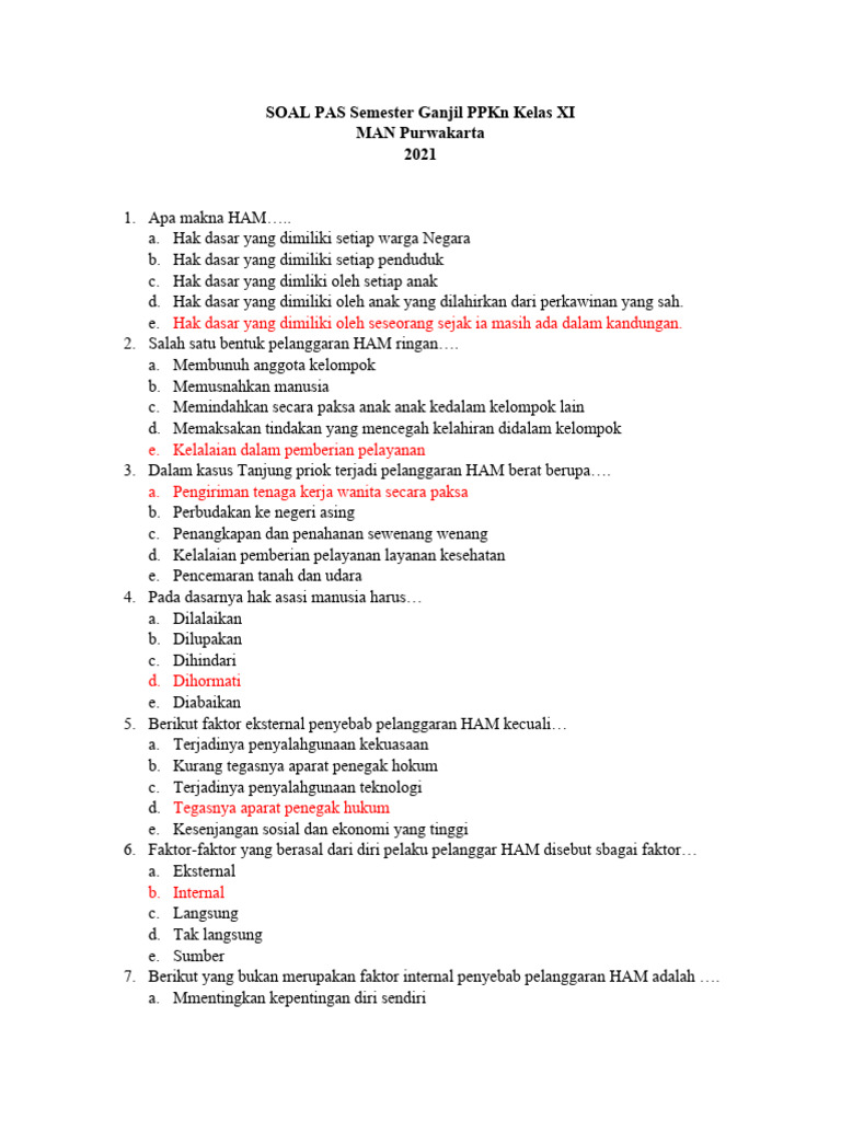 Pas PKN Kelas Xi 2021 | PDF | Politik