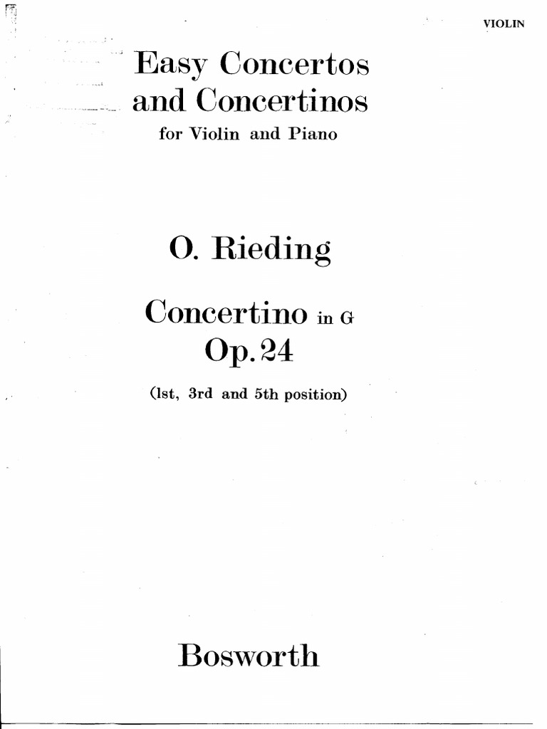 Rieding - Concertino in G Op. 24 Violin | PDF