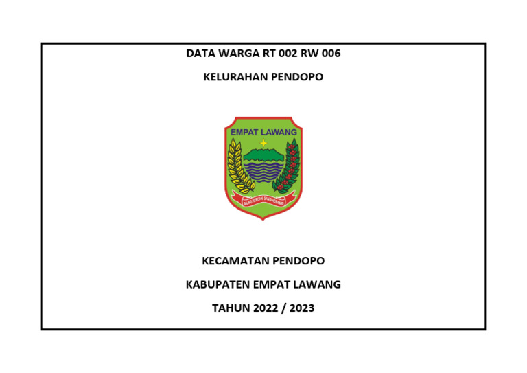 Data Warga RT 002 RW 006 | PDF