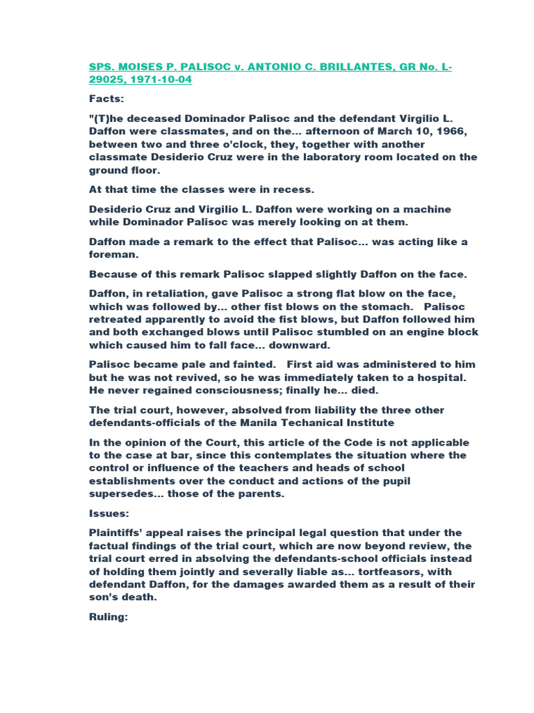 Palisoc vs. Brillantes | PDF | Tort | Justice