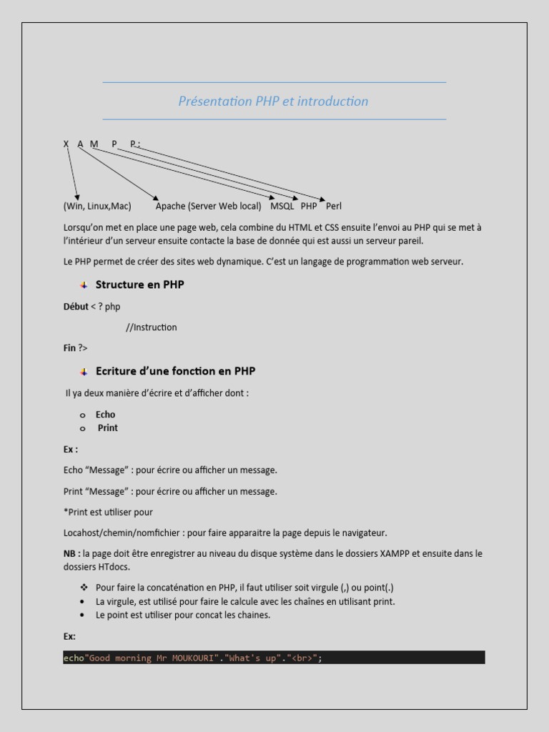 Cours PHP | PDF | PHP | Internet et Web