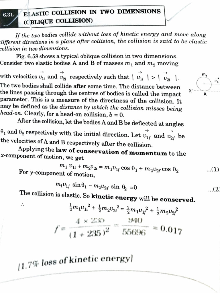 Elastic Collision in Two Dimensions | PDF | Science & Mathematics