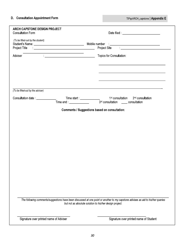 Architectural Capstone Consultation Form | PDF
