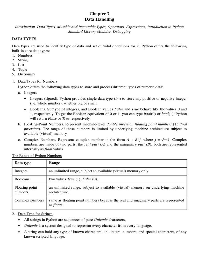 Data Handling | PDF | Boolean Data Type | Data Type Data Handling | PDF | Boolean Data Type | Data Type