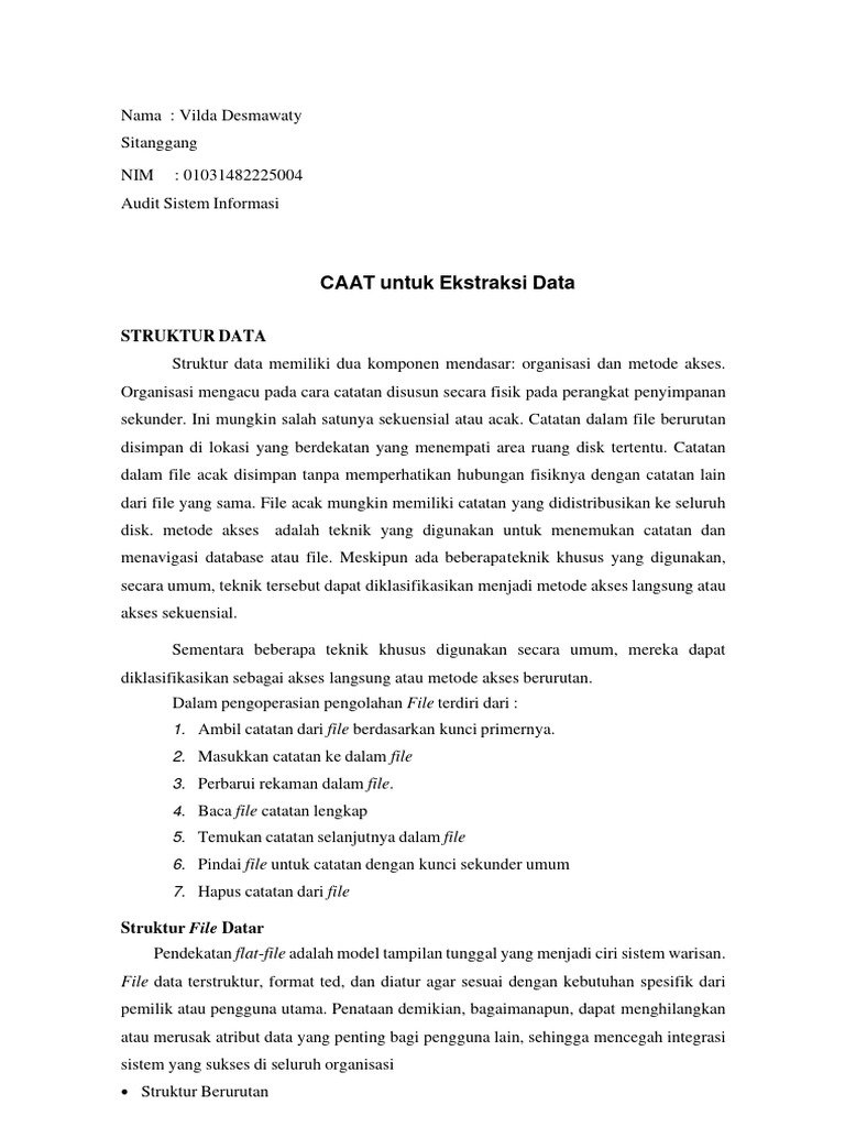Bab 10 CAAT Untuk Ekstraksi Data | PDF