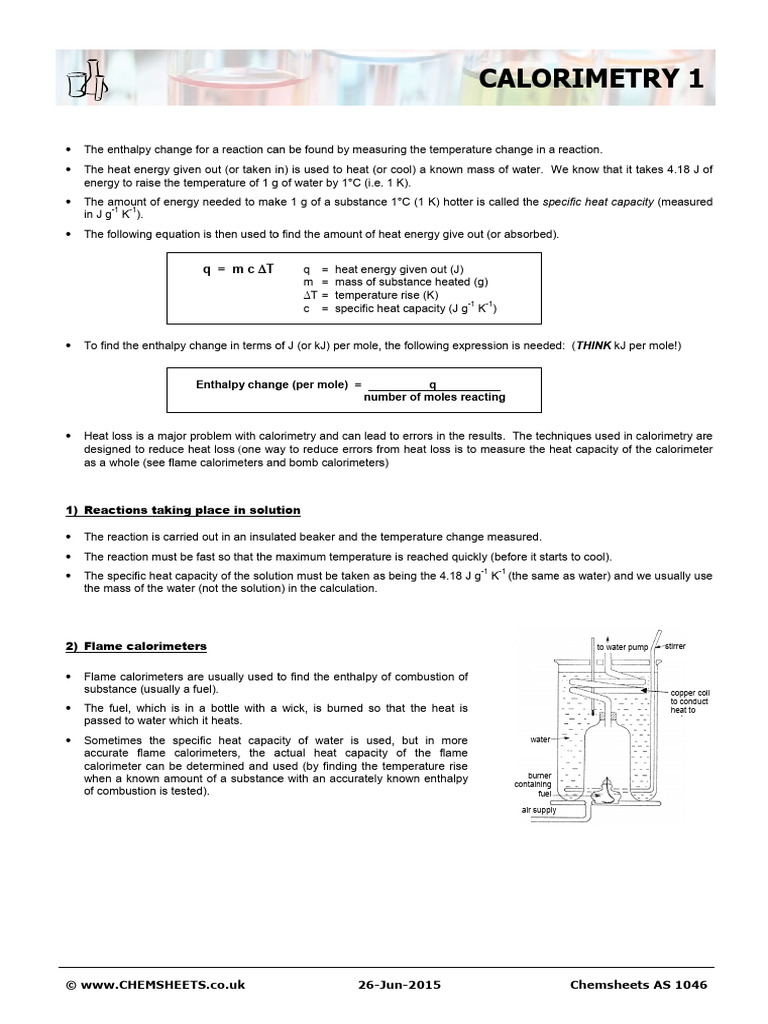 Calorimetry Techniques and Calculations | PDF | Heat | Heat Capacity