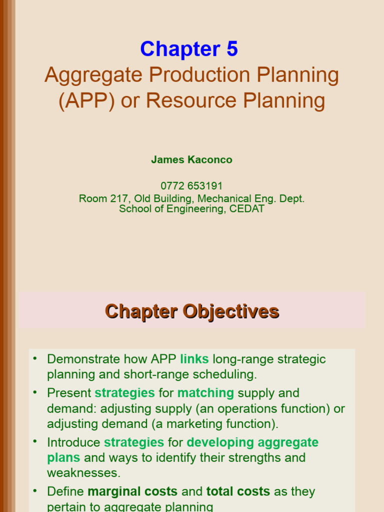 Chapter 5 Aggregate Planning | PDF | Labour Economics | Inventory