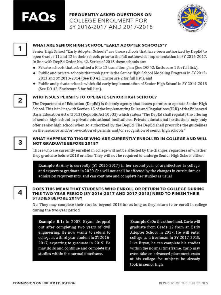 College Enrollment Faqs | PDF