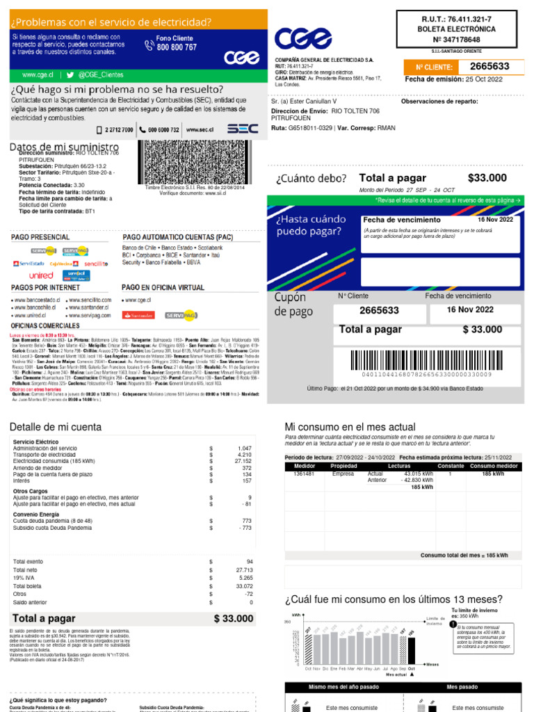 Boleta cge | PDF | Economias