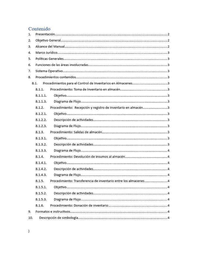 Manual de Procedimientos para El Control de Inventarios | PDF